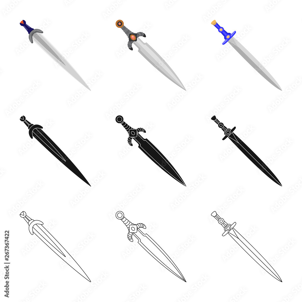 Vector design of game and armor sign. Collection of game and blade ...