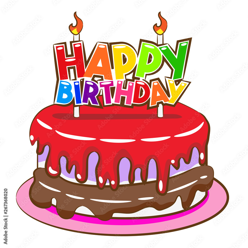 birthday cake vector graphic clipart design Stock Vector | Adobe Stock