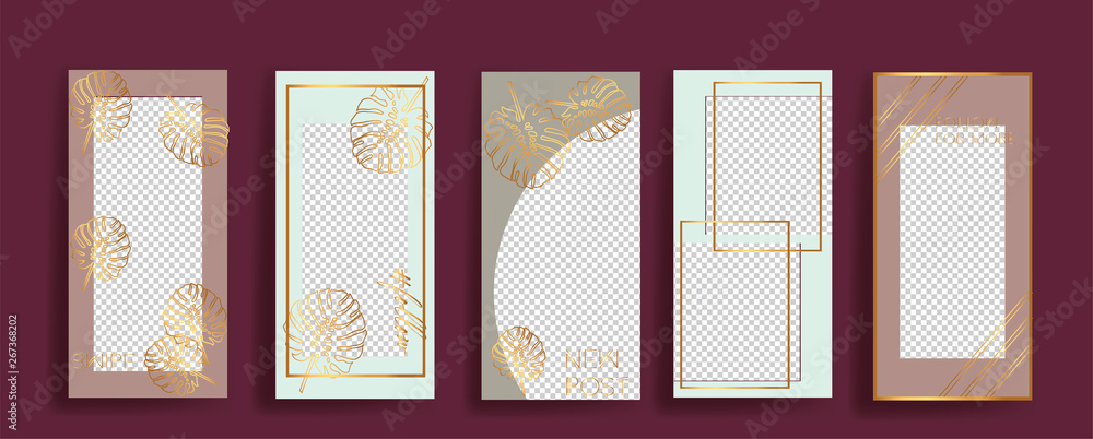 Set of instagram story Templates. Streaming Vector. Design backgrounds ...
