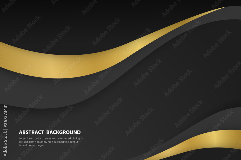Creative minimal geometric curve shape with gradient black background ...