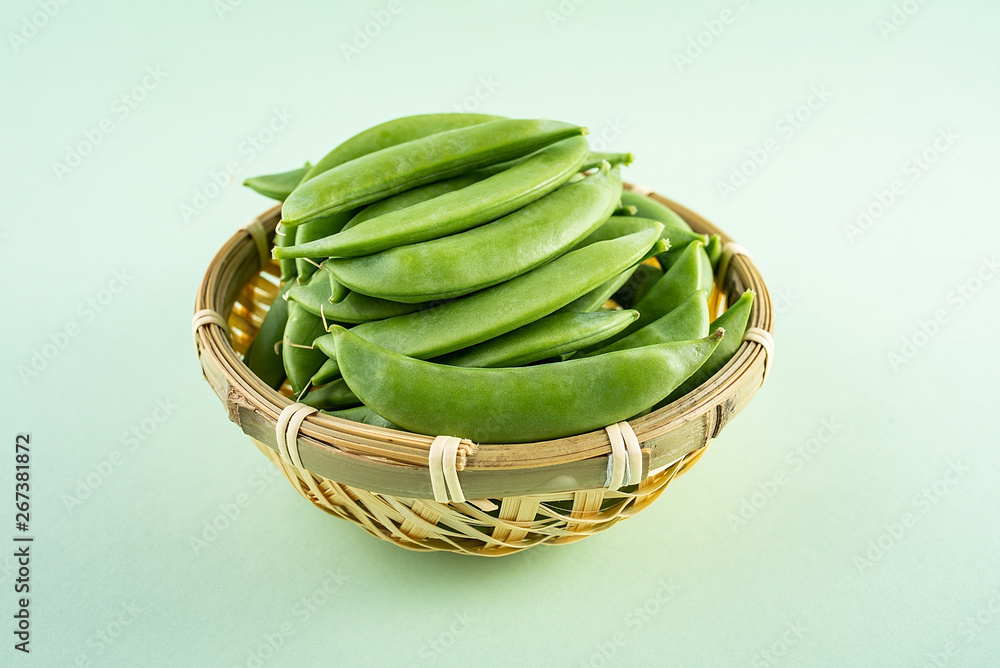 Fresh bamboo pod vegetable sweet bean poster background material in a ...