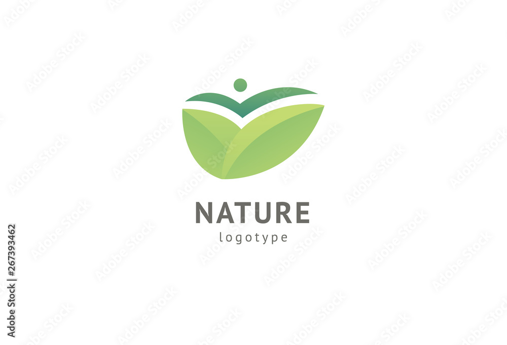 Abstract nature logo icon vector design. Healthy eco food, ecology, spa ...