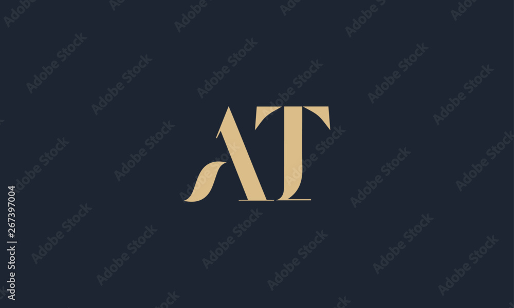 AT logo design template vector illustration Stock Vector | Adobe Stock