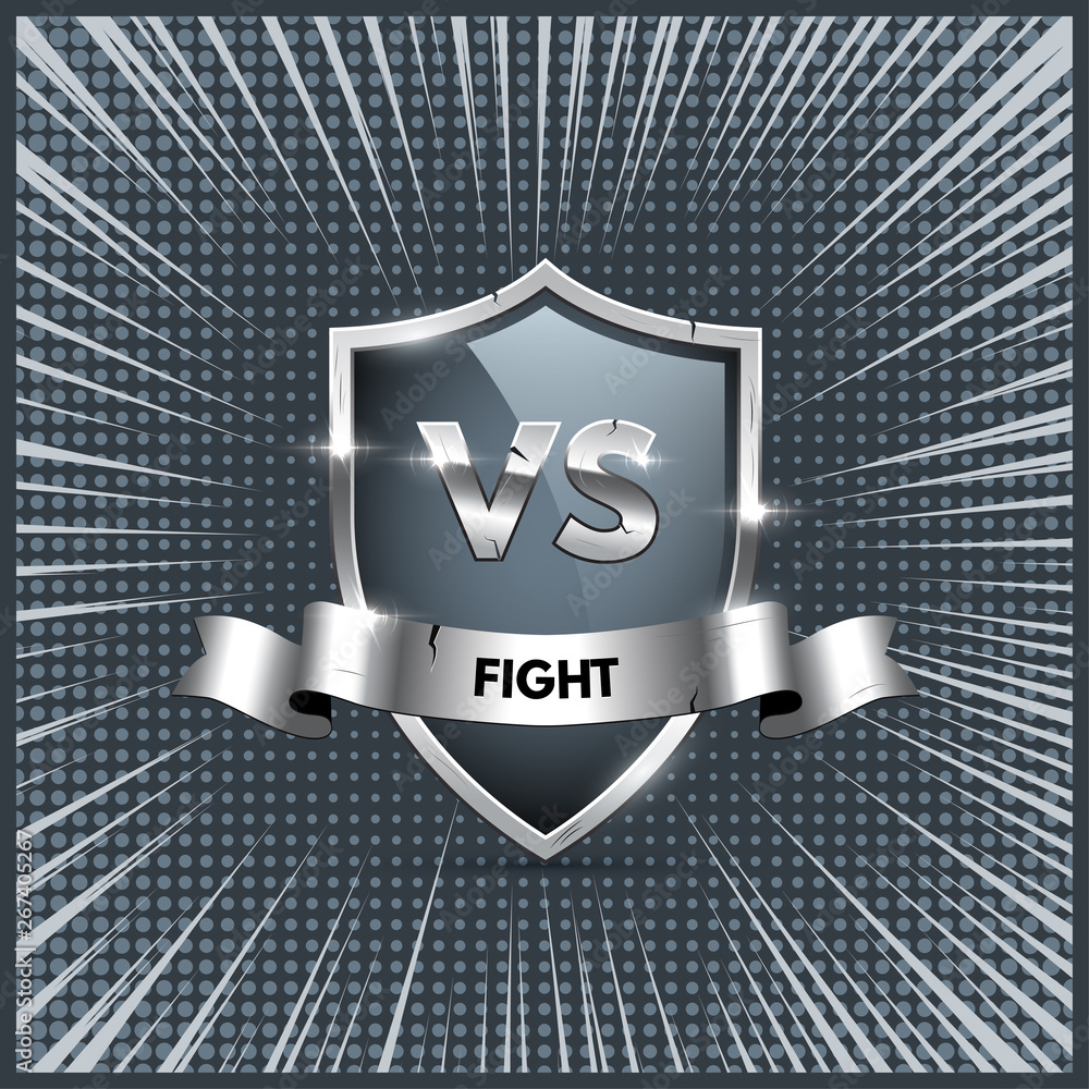 Battle vector element concept. Competition illustration with glowing ...