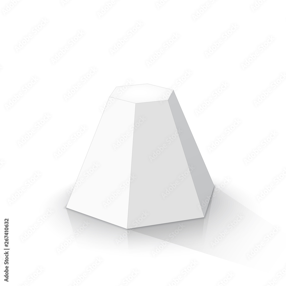 White frustum hexagonal pyramid vector de Stock | Adobe Stock