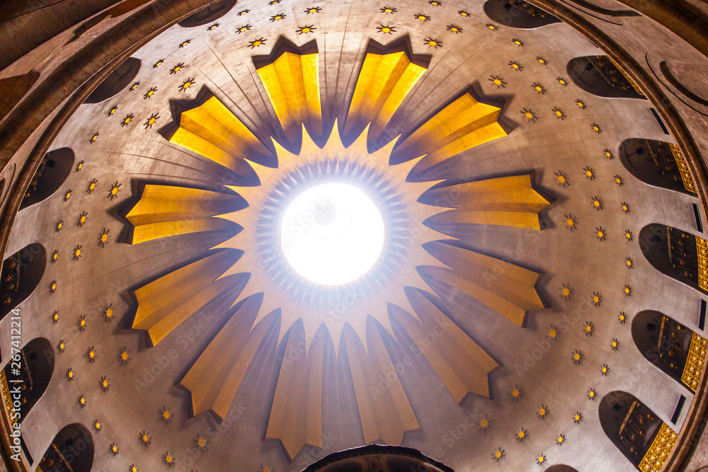 The interior of Church of the Holy Sepulchre, where Jesus was buried in ...