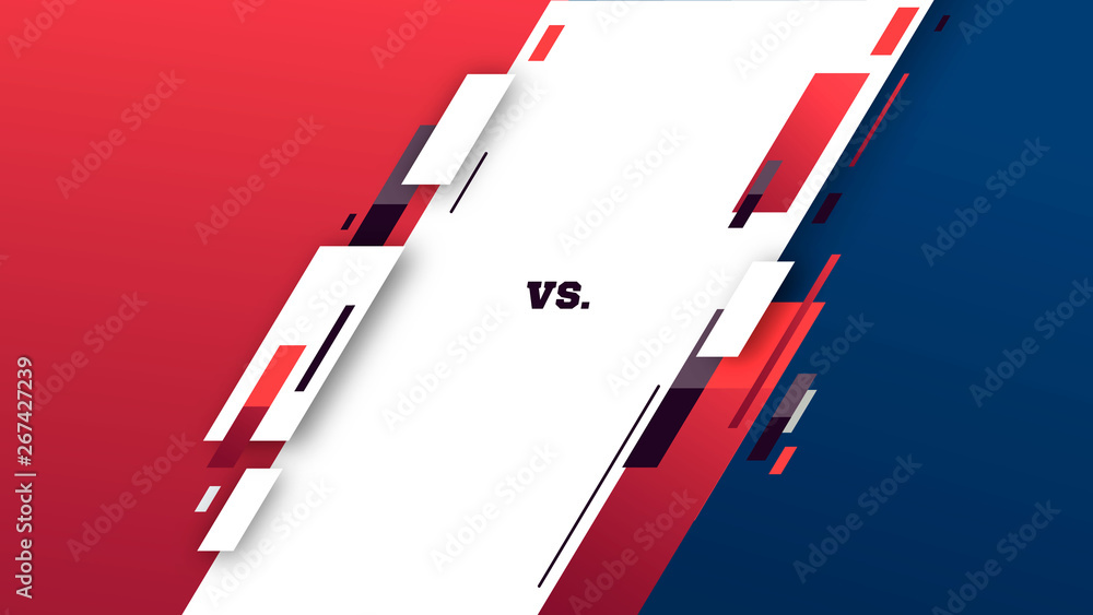 Versus screen design. Battle. sport headline template. Fllat modern ...