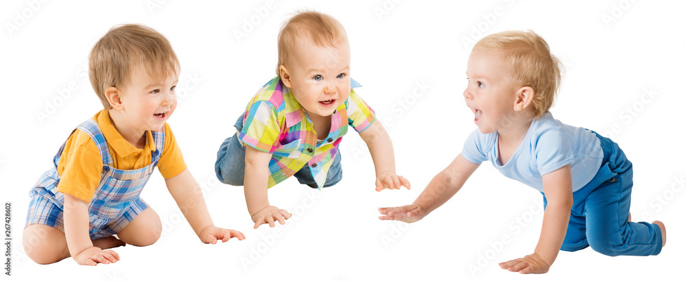 Crawling Babies Boys, Infant Kids Group Crawl on all fours, Toddlers ...