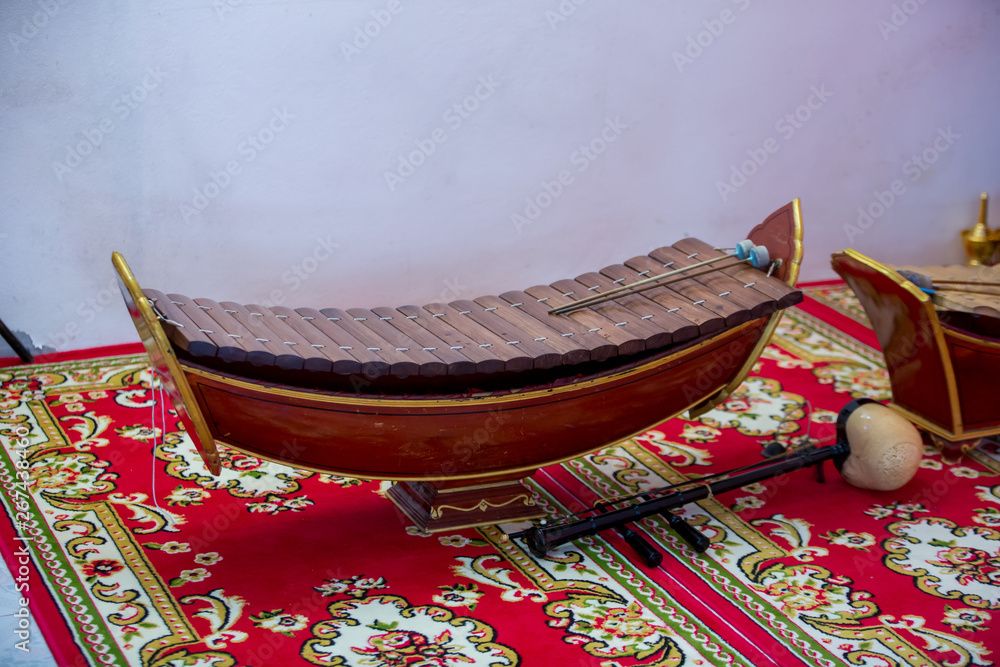 Thai traditional alto xylophone, thai musical instrument . Thai Wood ...