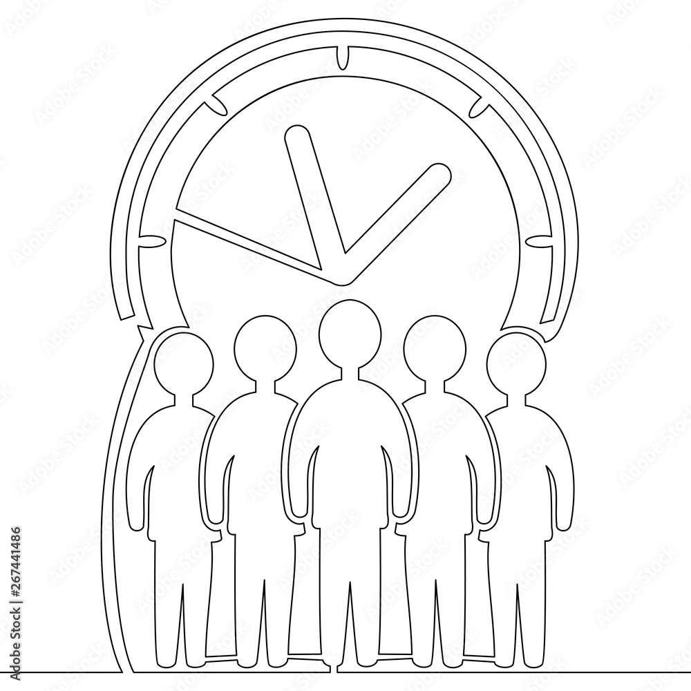 One line drawing time management concept Stock Vector | Adobe Stock