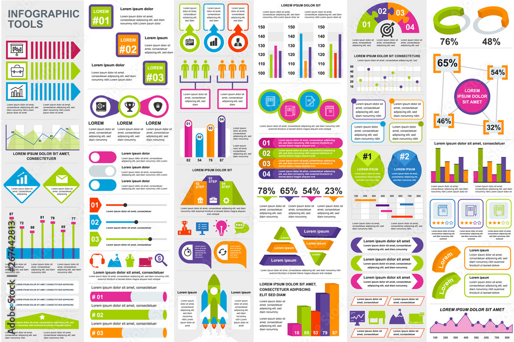 Infographic elements data visualization vector design template. Can be ...