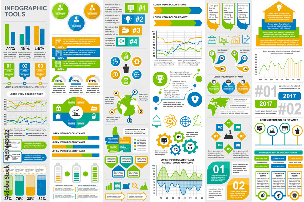 Infographic elements data visualization vector design template. Can be ...