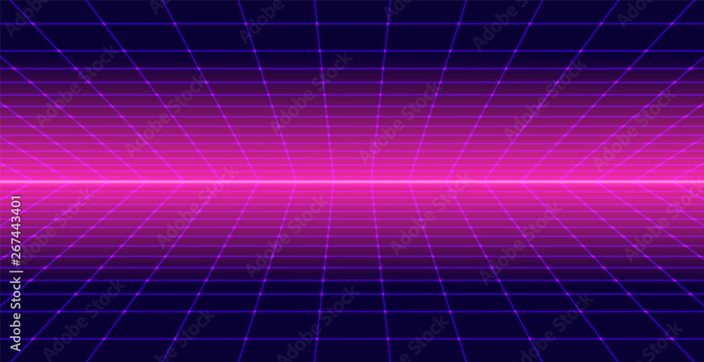 Background Landscape 80s Style. Synthwave, retrowave wallpaper designs. Vector eps 10 Stock ...