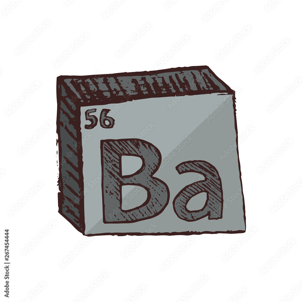 Vector three-dimensional hand drawn chemical gray toxic and reactive ...