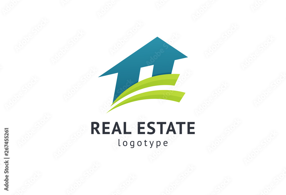 Abstract real estate agent logo icon vector design. Rent, sale of real ...
