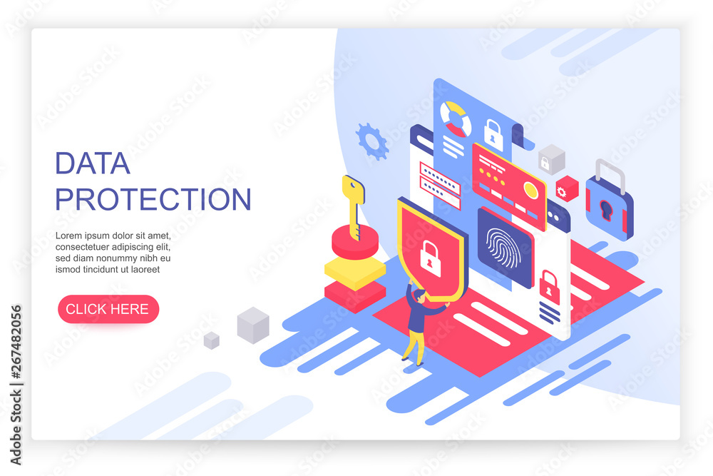 Data protection concept. Credit card check and software access data as ...