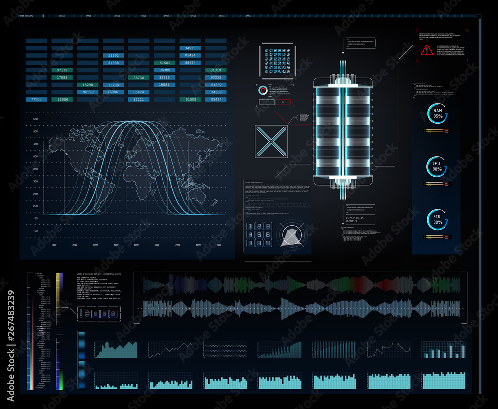 Hud Ui App. Futuristic User Interface Hud And Infographic Elements ...