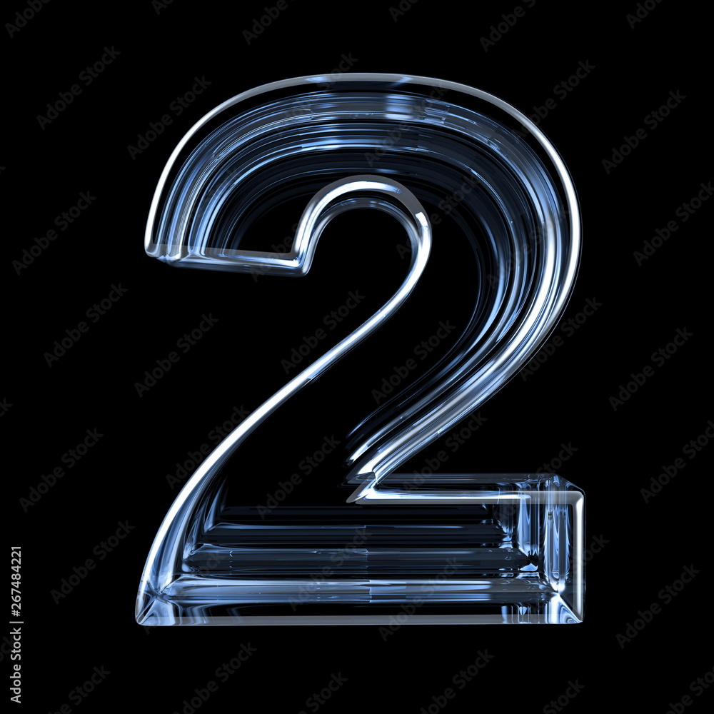 Transparent x-ray number 2 TWO. 3D Stock Illustration | Adobe Stock