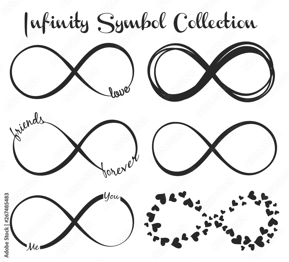 Set of infinity symbols.Repetition and unlimited cyclicity icon and ...