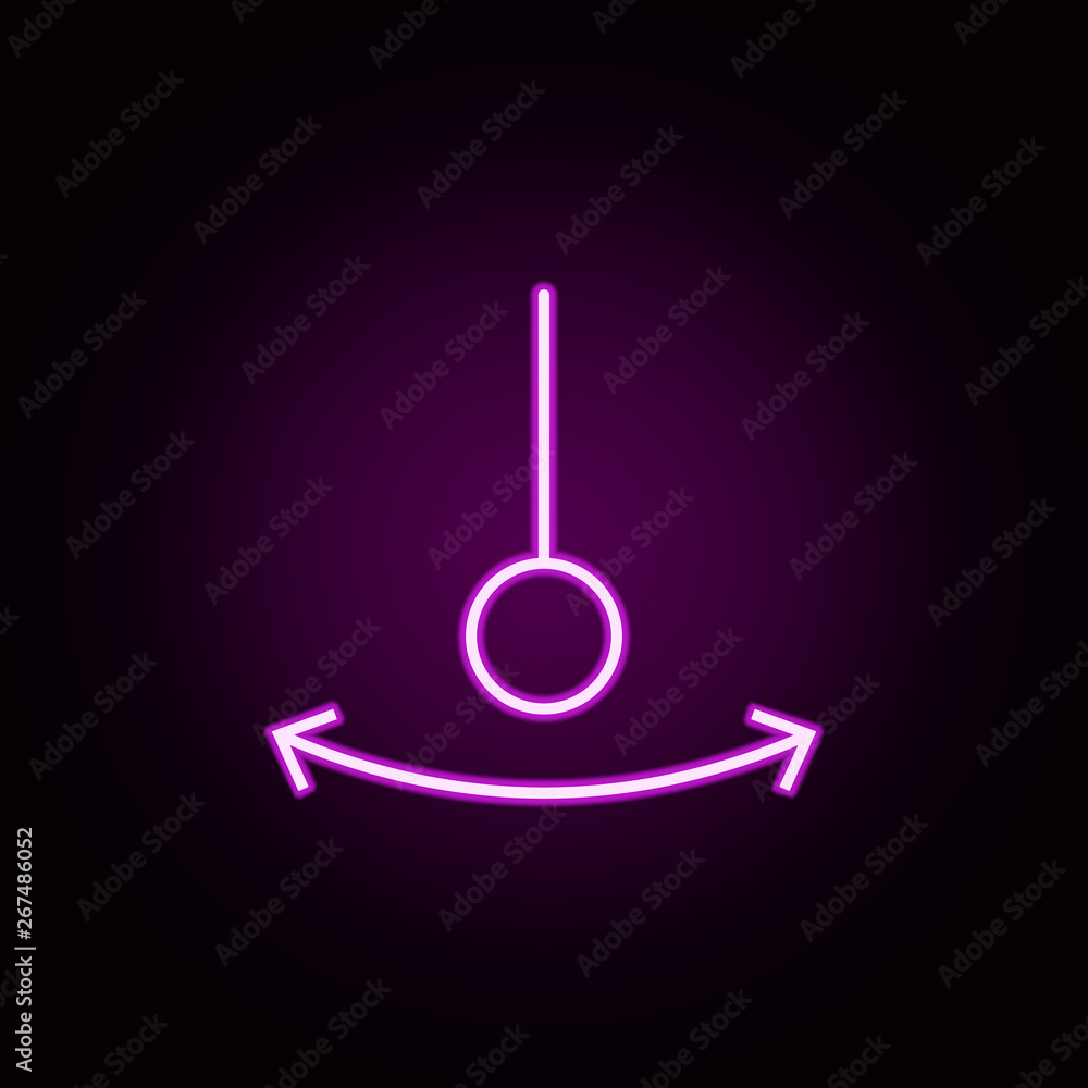 pendulum neon icon. Elements of arrow and object set. Simple icon for ...