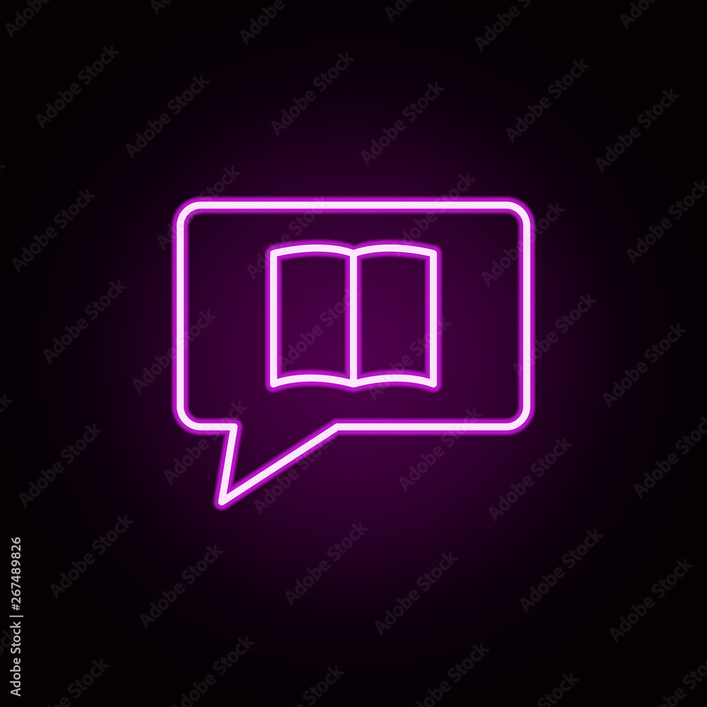 book selection neon icon. Elements of education set. Simple icon for ...