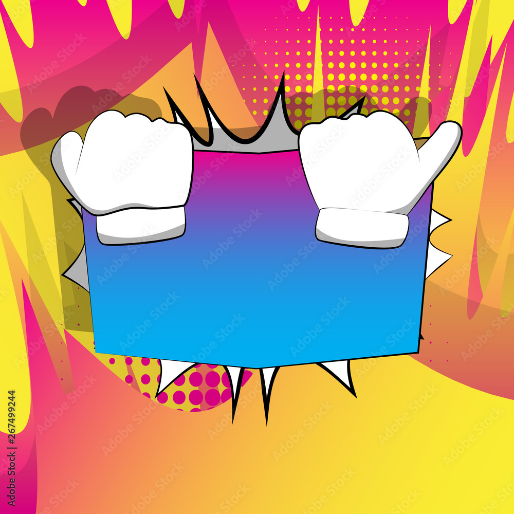 Vector cartoon hand holding a book, hiding behind it. Illustrated hand ...