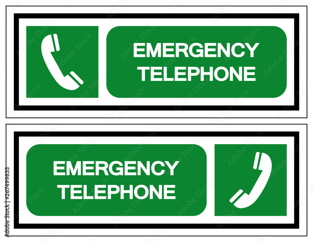 Emergency Telephone Symbol Sign, Vector Illustration, Isolated On White ...