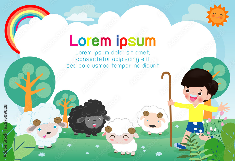 the shepherd boy, story for kids vector illustration Stock Vector ...