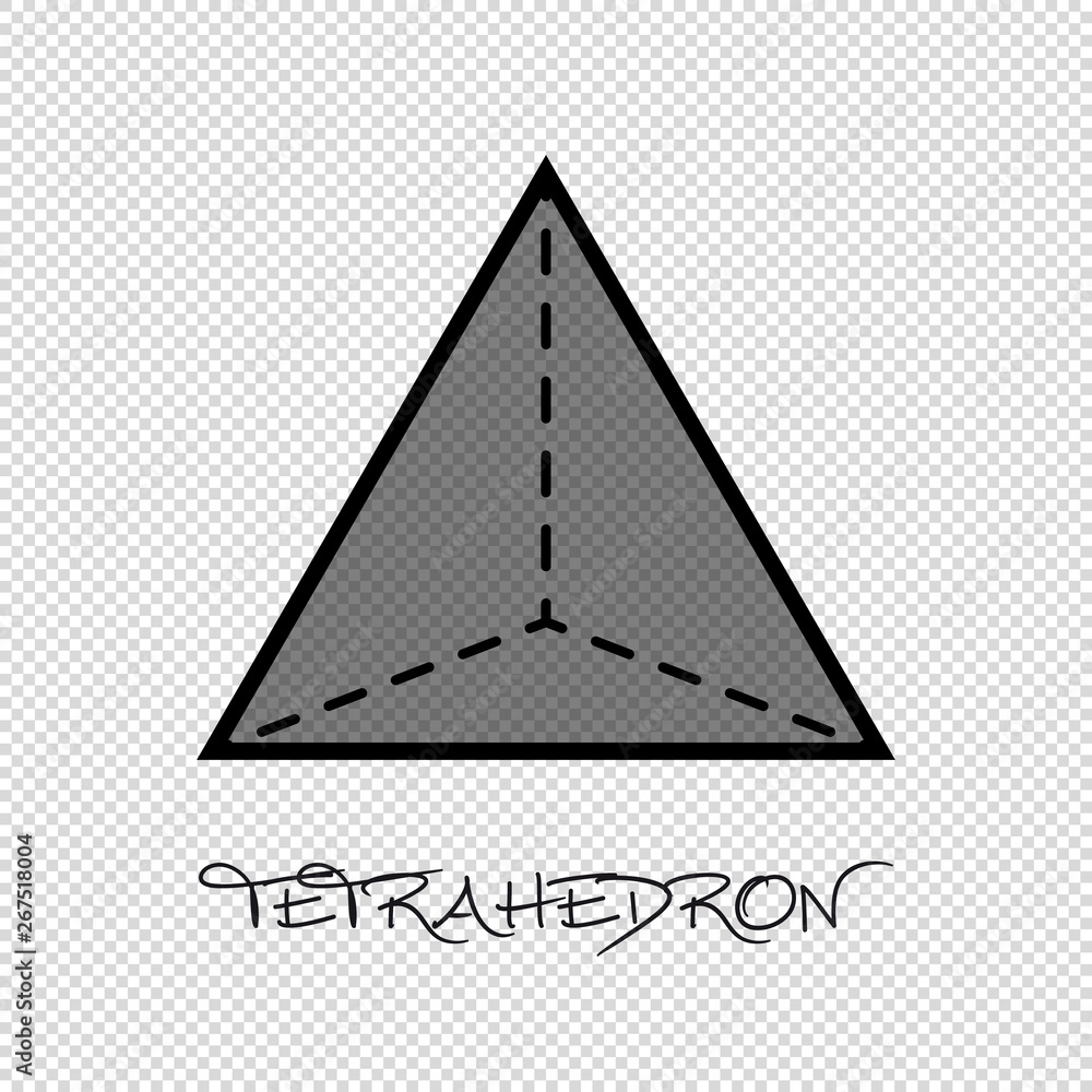 Tetrahedron 3D Shape - Vector Illustration - Isolated On Transparent ...