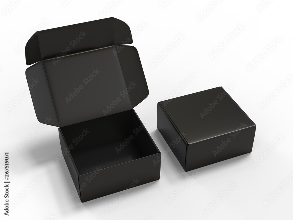 Blank shipping mailer hard cardboard box for branding and mock up. 3d ...