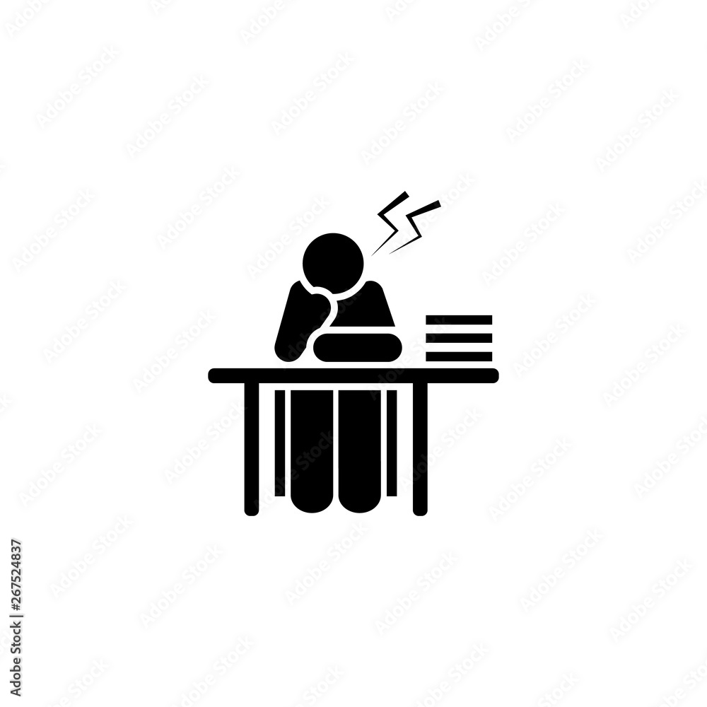 Angry, tired, student icon. Element of education pictogram icon ...
