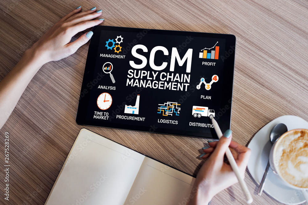 SCM - Supply Chain Management and business strategy concept on the ...