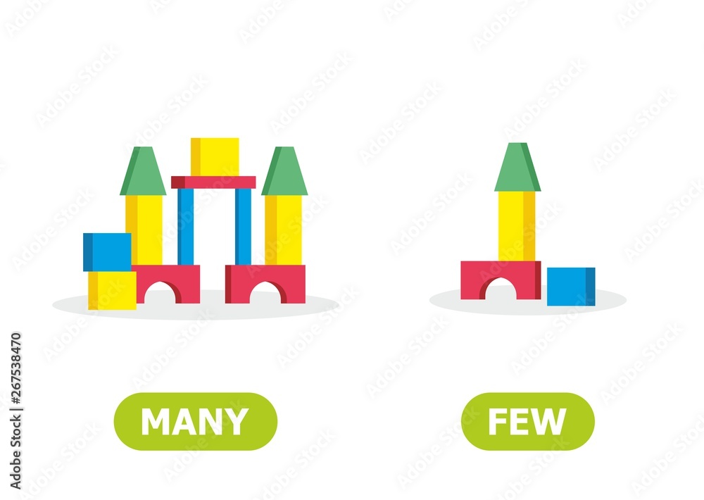Vettoriale Stock Children's building blocks. Illustration of opposites ...