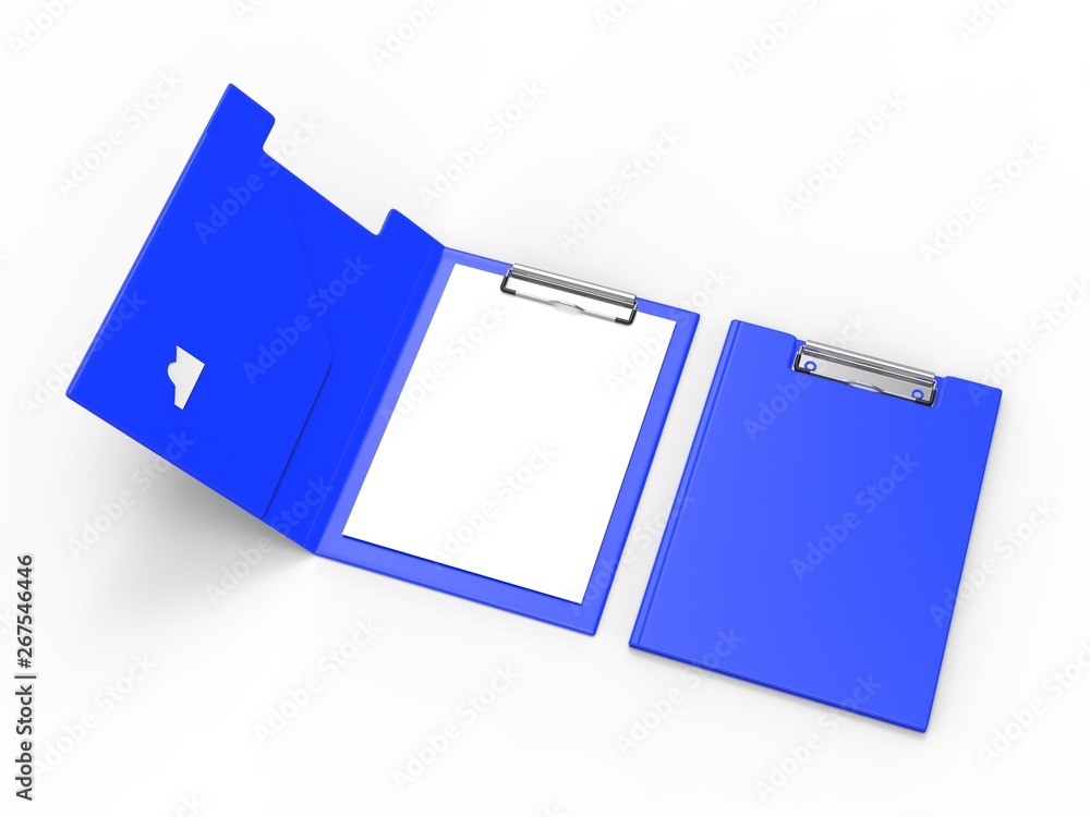 Blank Clip Folder Clipboard for Branding and Mock up. 3d render ...