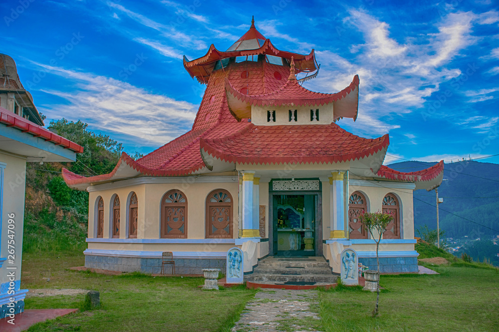 Single Tree Hill Temple in Nuwara Eliya, Sri Lanka. The famous tourist ...