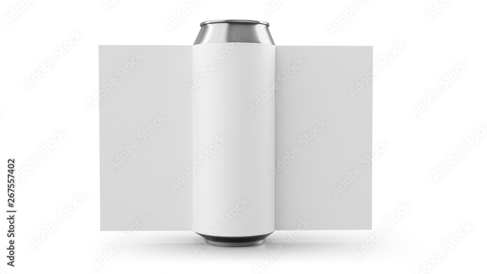 Aluminum cans with label Isolated on white. 3D rendering Stock ...