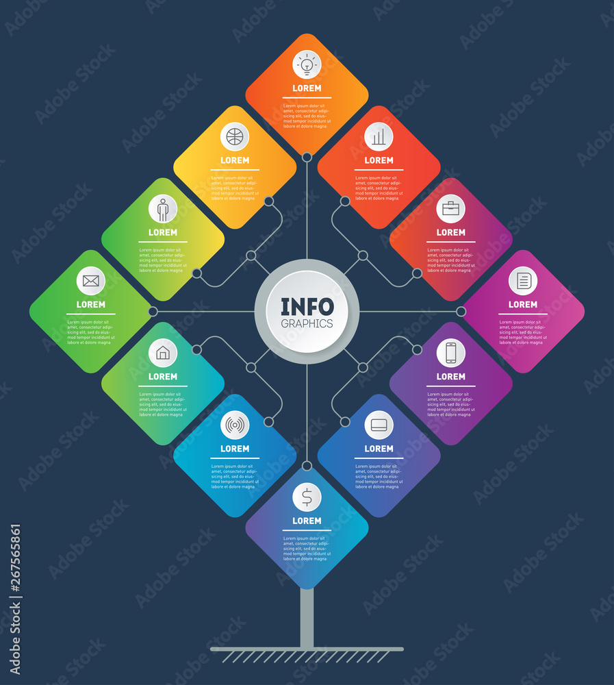 Brochure design template. Business presentation concept with 12 options ...