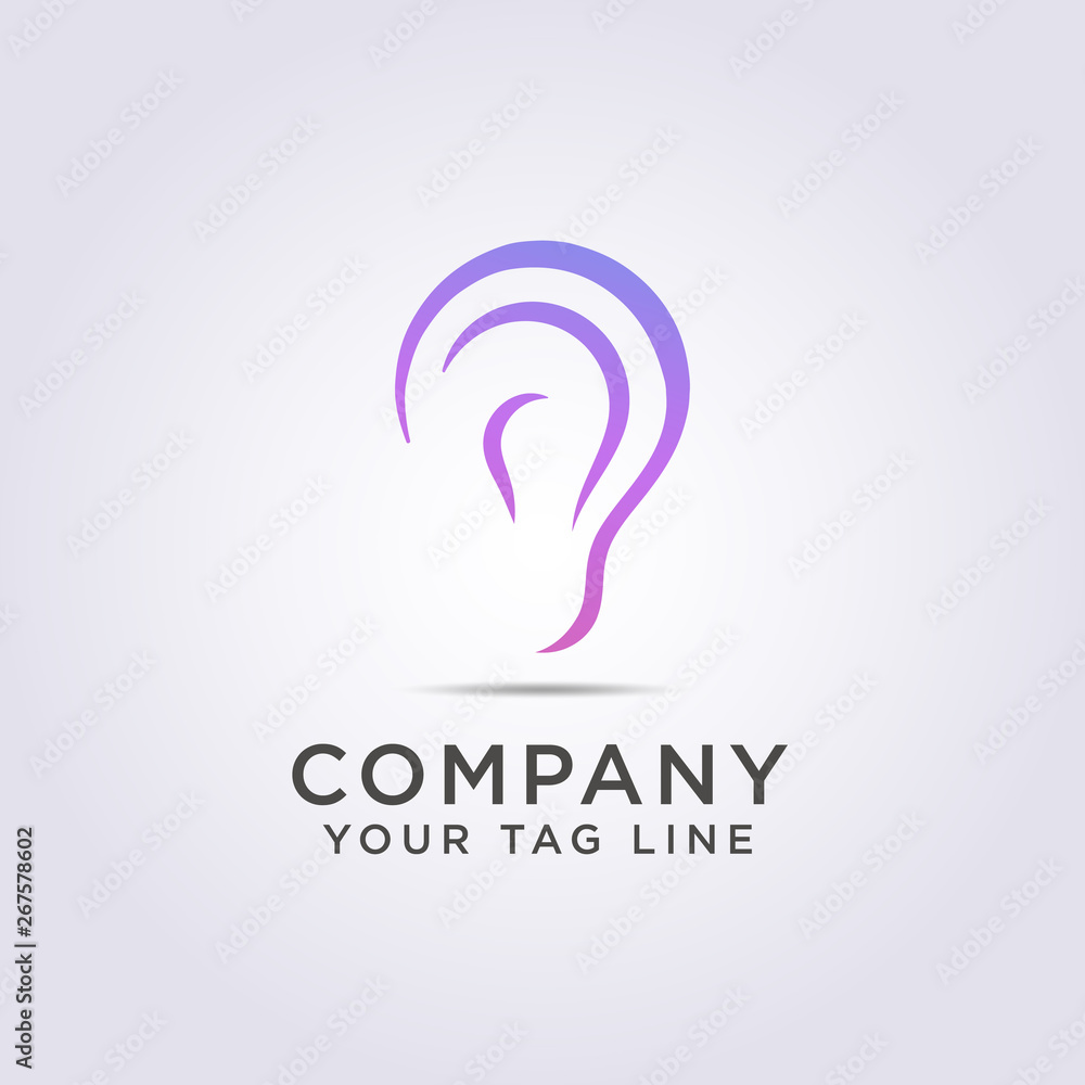 logo ear shape template with a modern style for your business and ...