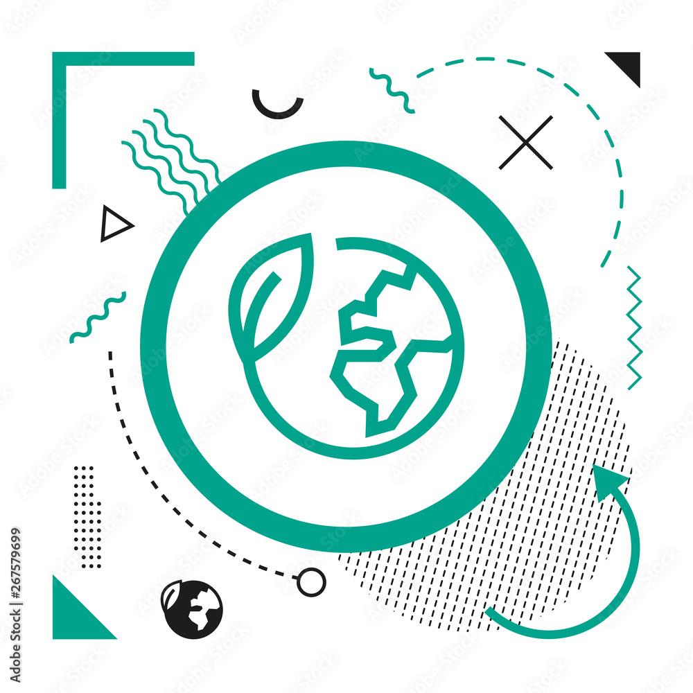 Green earth icon on modern background Stock Vector | Adobe Stock