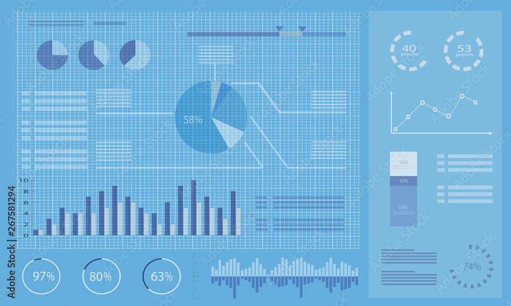 Business intelligence concept, abstract business background, graphs and ...