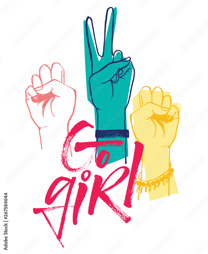 Go girl illustration Stock Vector | Adobe Stock