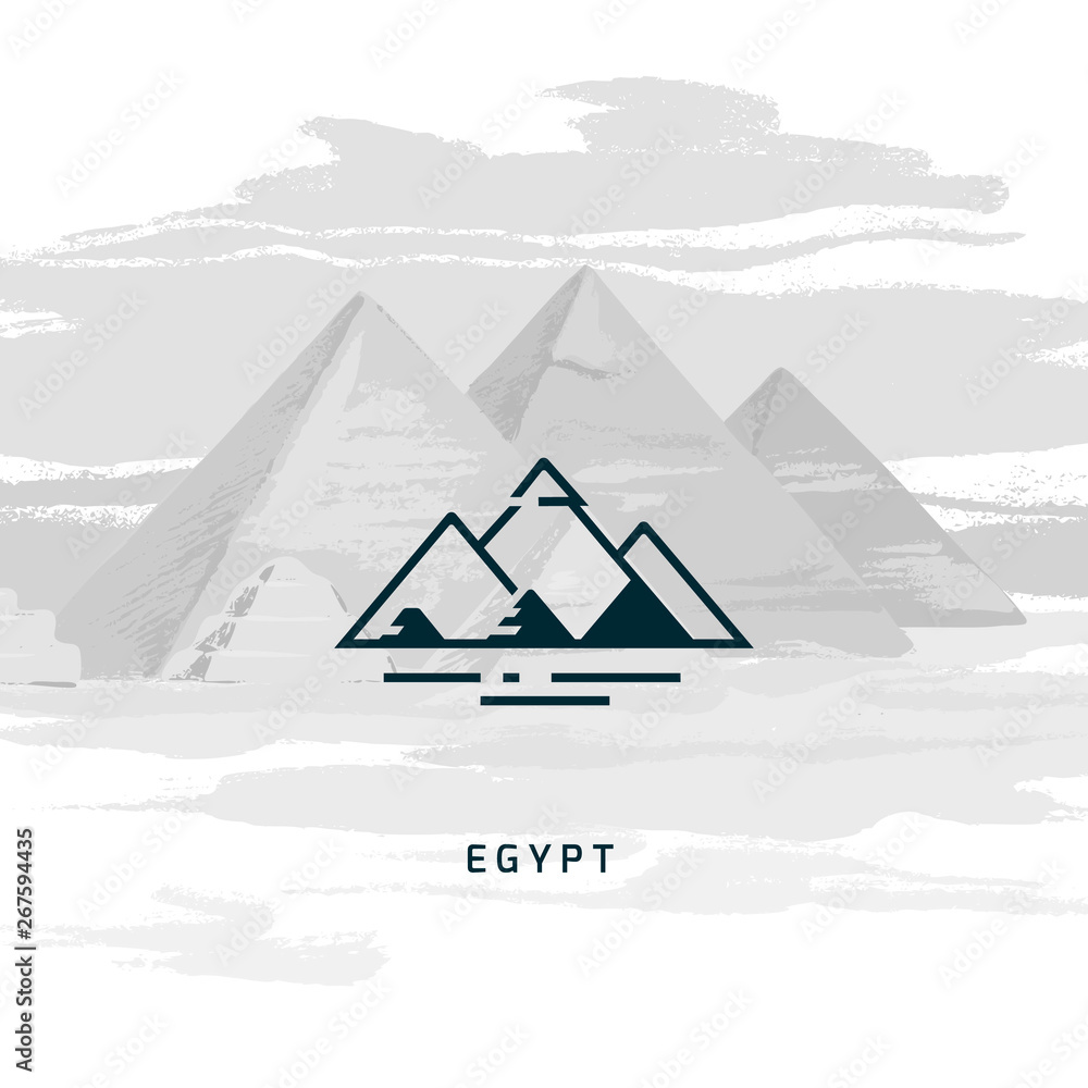 Vector icon of the most famous symbol of Egypt - the pyramid. Stock ...