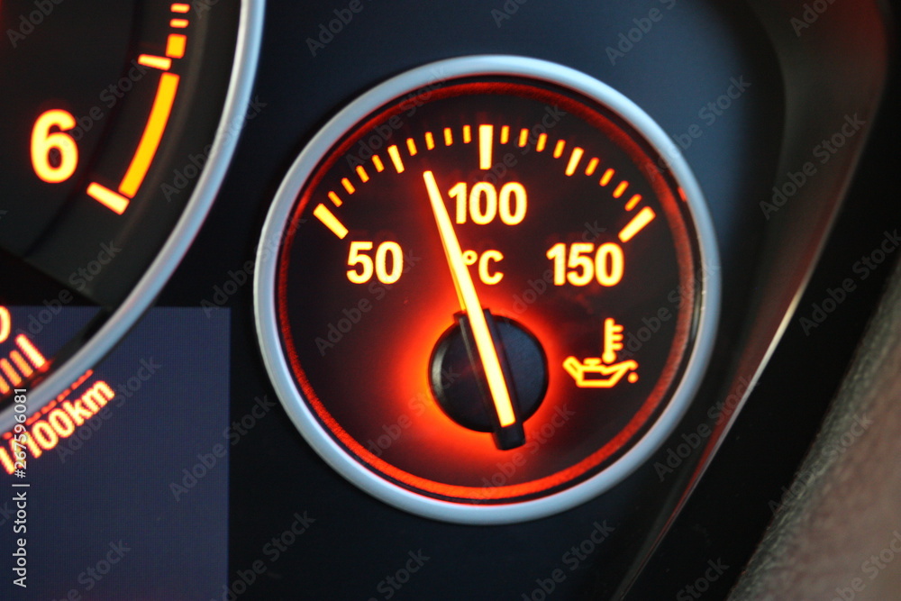 Vehicle oil temperature gauge Stock Photo | Adobe Stock