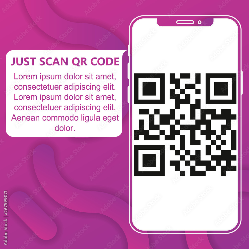 QR code scanning vector illustration concept, people use smartphone and ...