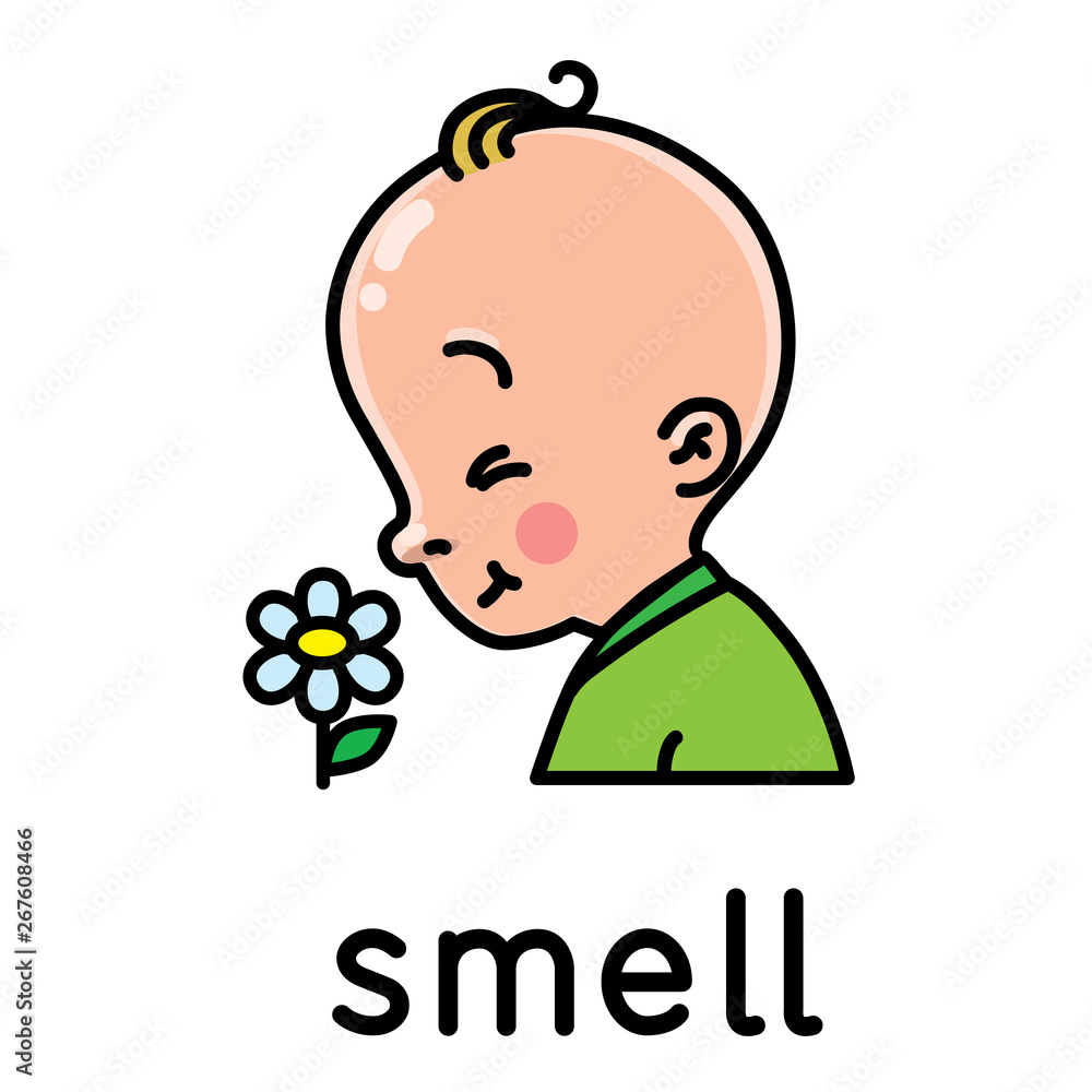 Smell. Icon of one of five senses Stock Vector | Adobe Stock