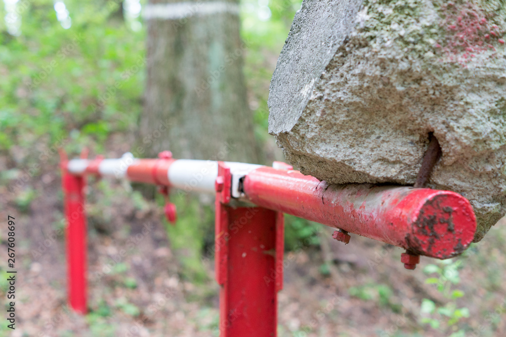 Schranke mitten im Wald Stock Photo | Adobe Stock