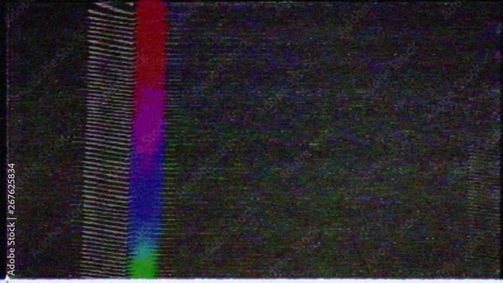 SOS, the message on the screen of the old monitor. VHS interference on ...
