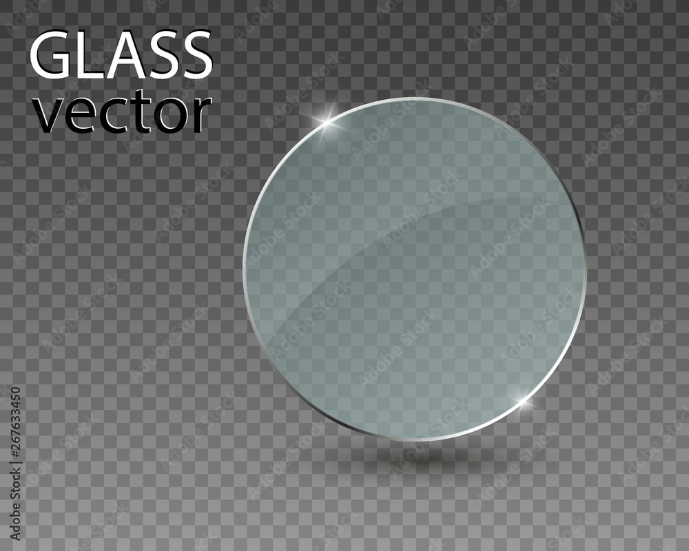 Vector glass banners on transparent background.Empty transparent glass ...