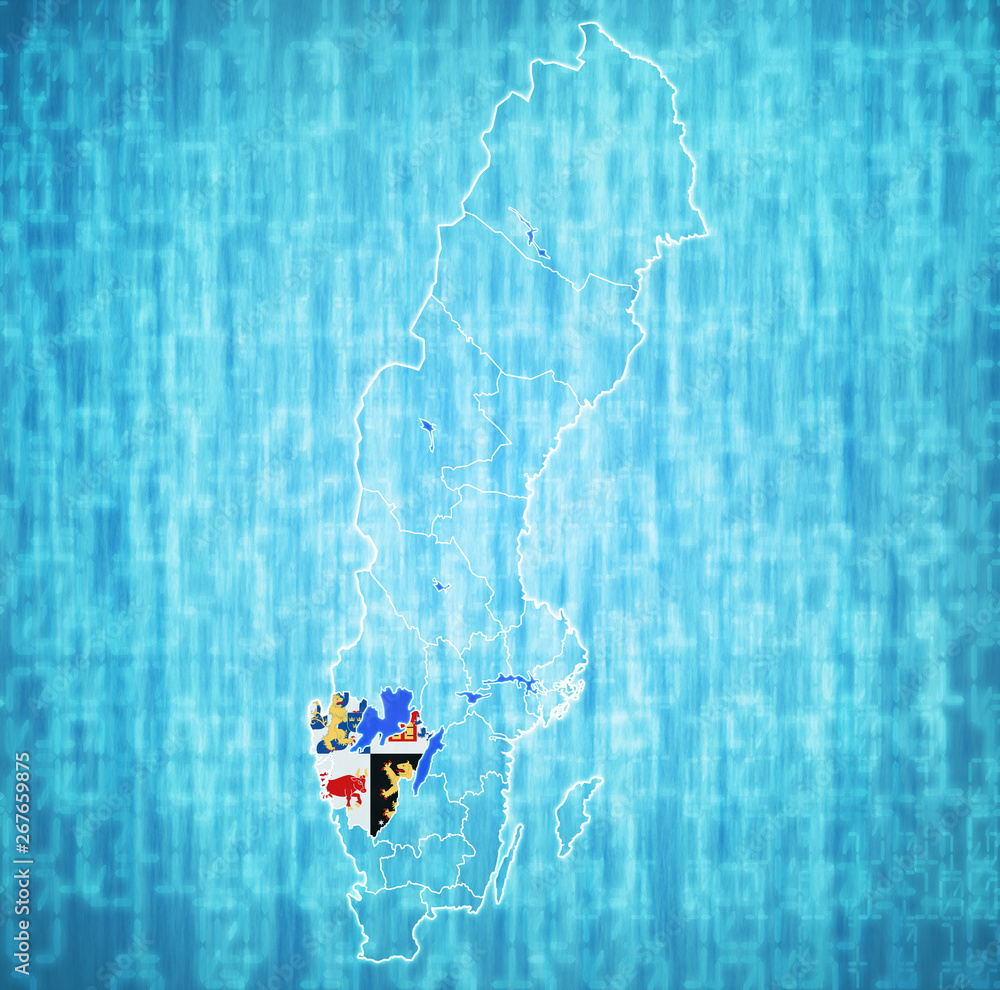 Vastra Gotaland on map of swedish counties Stock Illustration | Adobe Stock