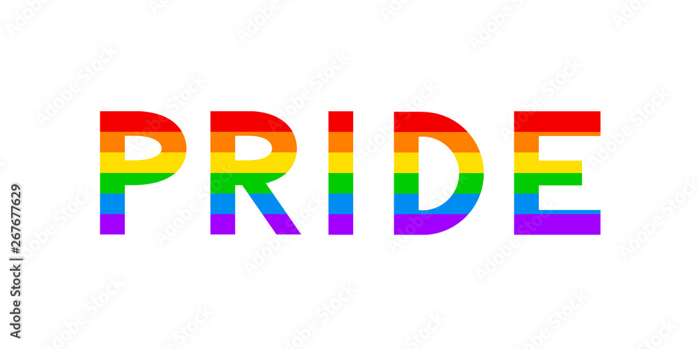 Pride Colorful Lettering Letters In Colors Of Rainbow Lgbt Community